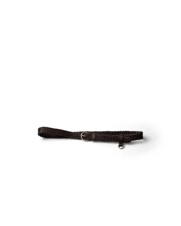 Prada Braided Leather Belt - Brown