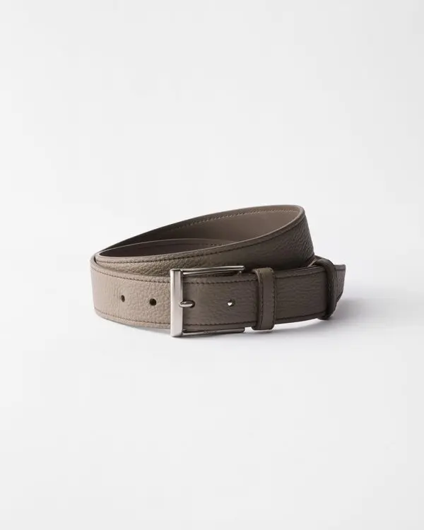 Prada Leather Belt - Bamboo Gray