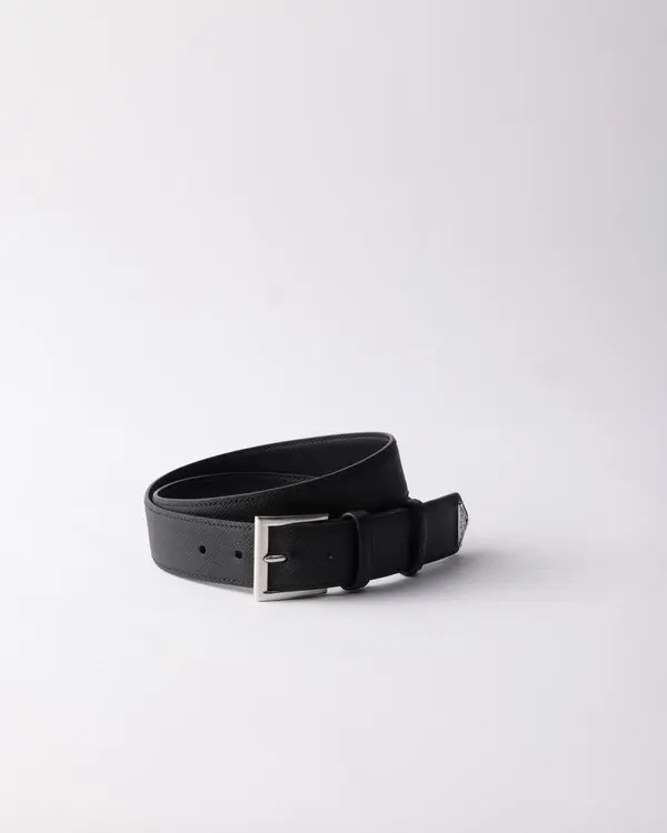 Prada Saffiano Leather Belt - Black