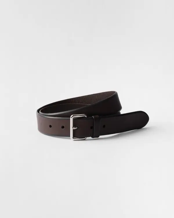 Prada Leather Belt - Coffee
