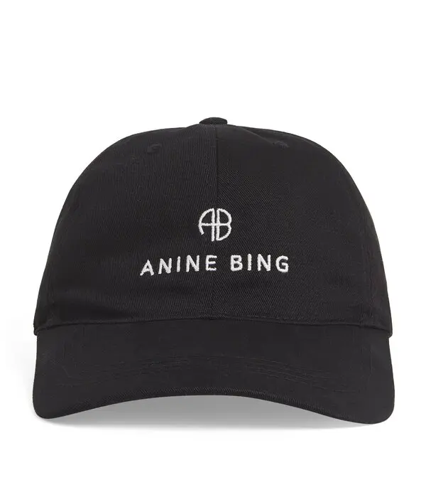 ANINE BING Embroidered Baseball Cap - Black
