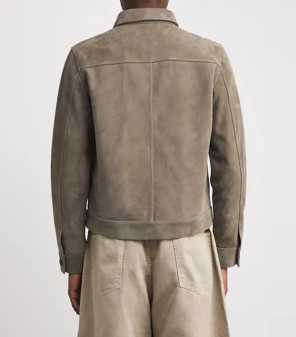 AMI Paris Suede Jacket With Logo