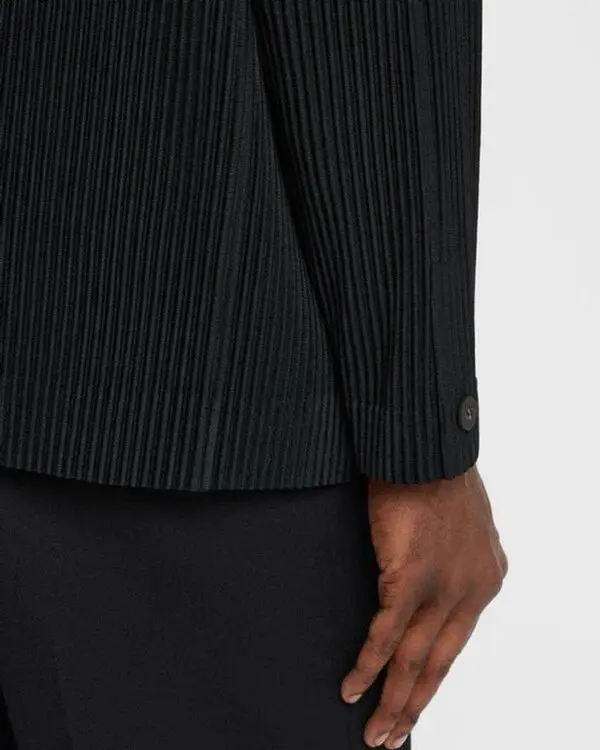 Issey Miyake Pleated Single-breasted Sport Coat - Black