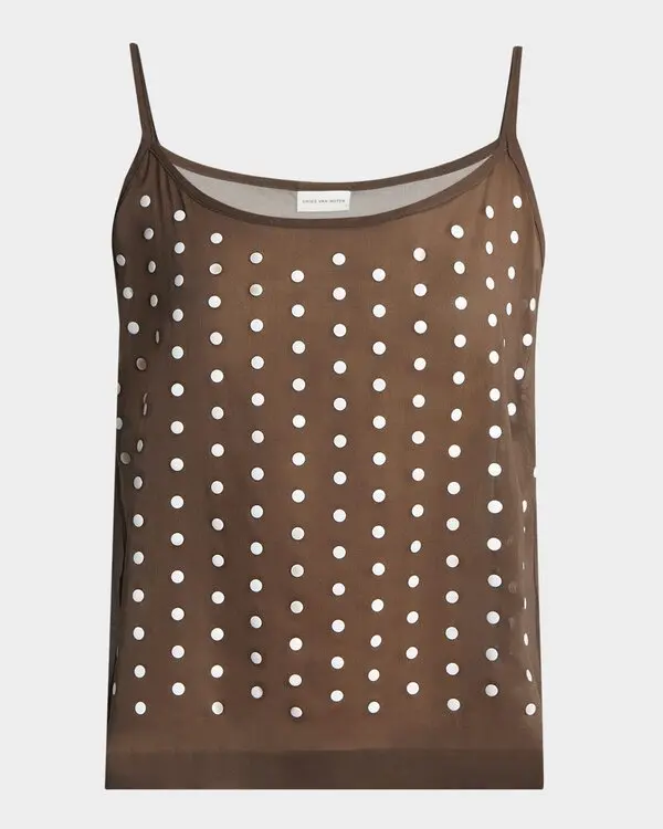 Dries Van Noten - Calipso Polka-Dot Sheer Cami Top
