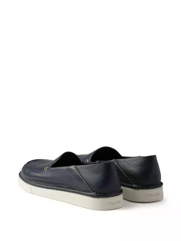 Prada Textured Leather Loafers