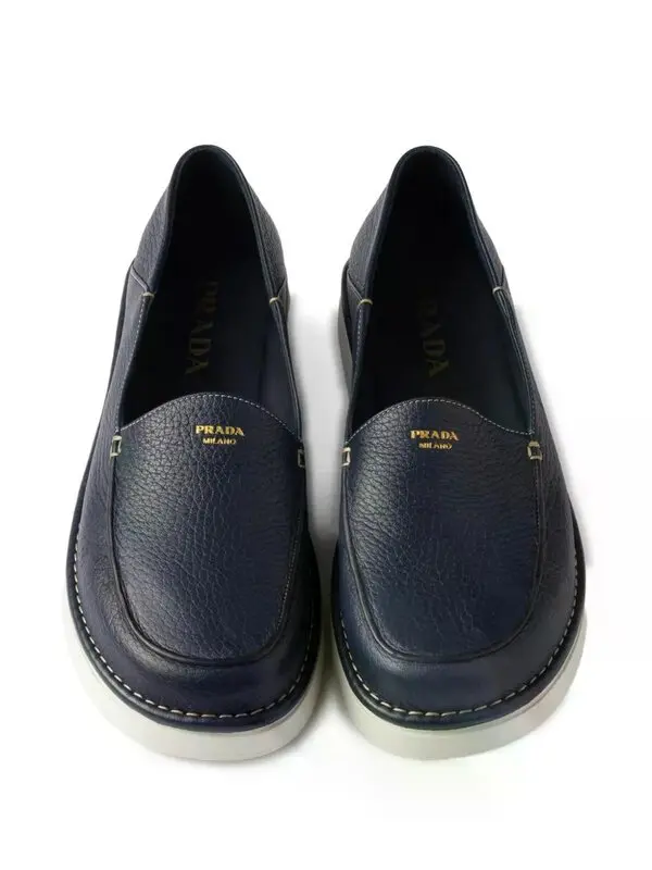 Prada Textured Leather Loafers