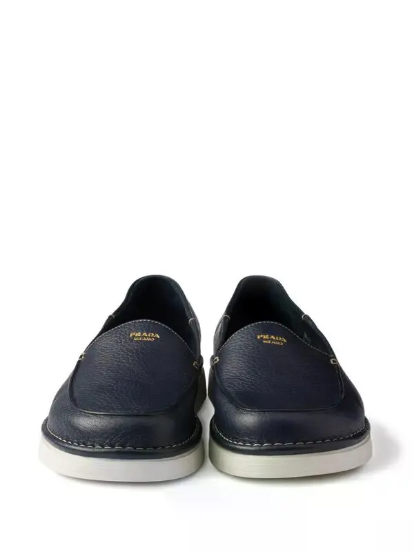 Prada Textured Leather Loafers