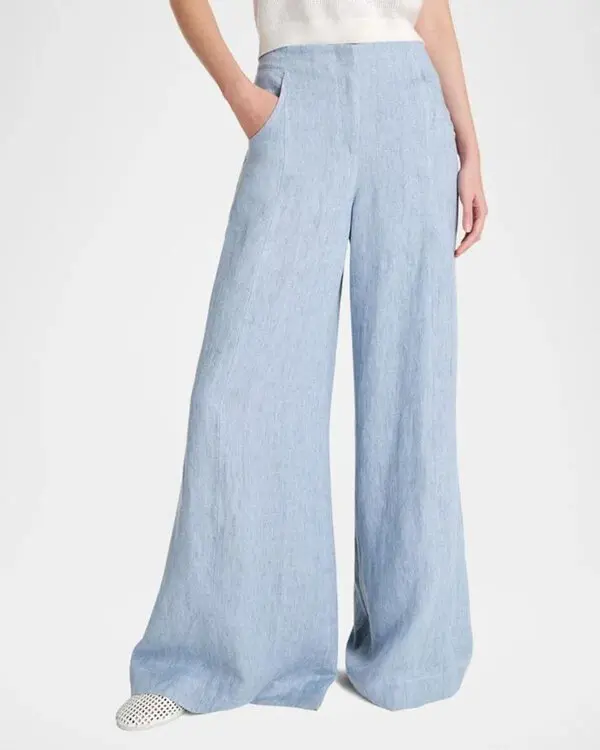 TWP Demie Wide-leg Hemp Trousers