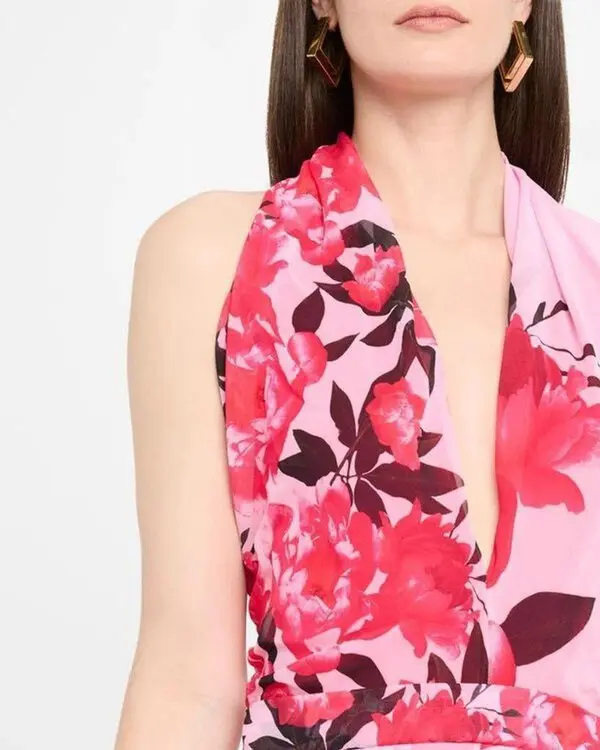 Chiara Boni La Petite Robe Floral-print Chiffon Halter Gown - Cher