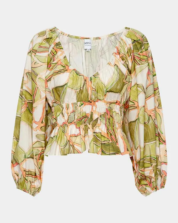 Misa Halia Blouson-sleeve Top