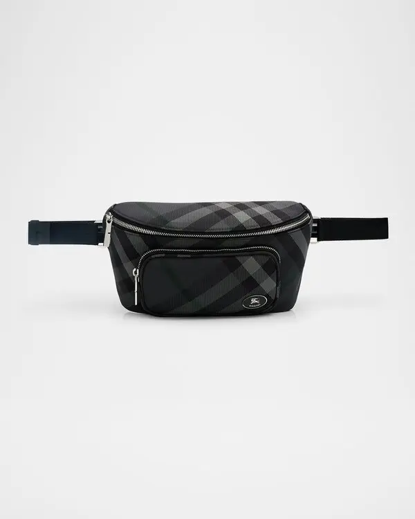 Burberry Grid Ekd-plaque Belt Bag - Charcoal