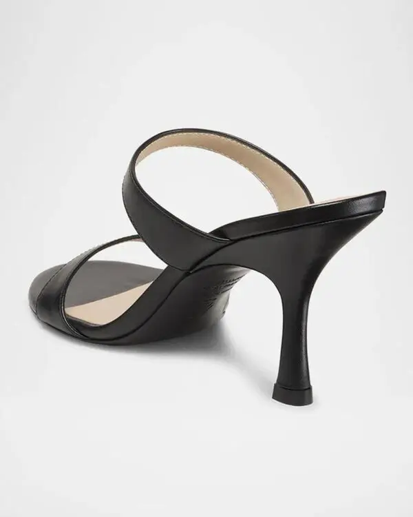 STUART WEITZMAN Nudist Leather Slide Sandals - Black