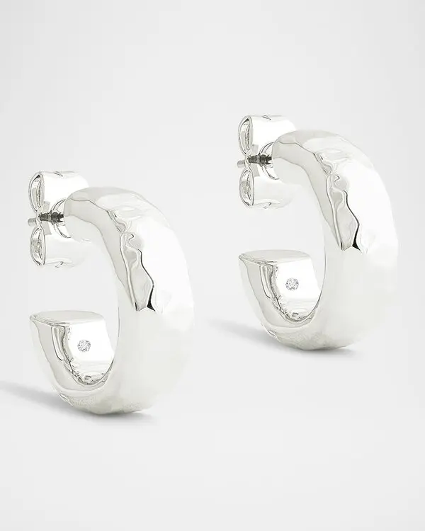 ANABEL ARAM JEWELRY Farrier Huggie Hoop Earrings - Silver