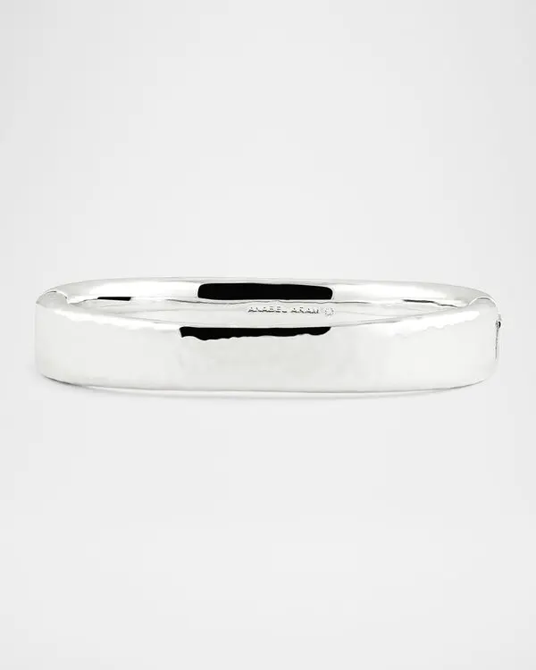 ANABEL ARAM JEWELRY Farrier Wide Hinged Bangle Bracelet - Silver