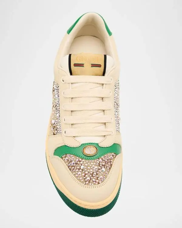 Gucci Screener Gg Canvas Crystal Sneakers - Sand