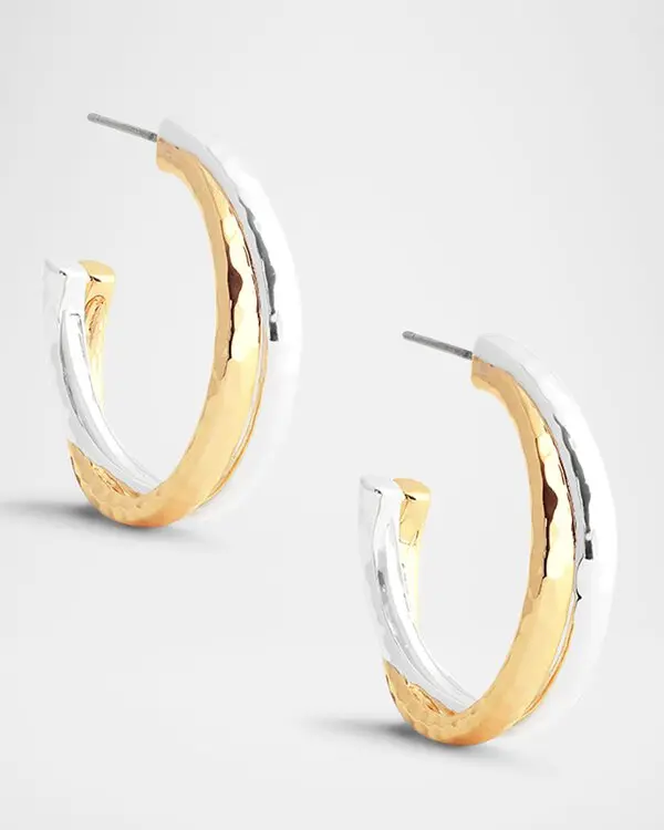 ANABEL ARAM JEWELRY Farrier Mixed Metal Hoop Earrings - Gold/silver