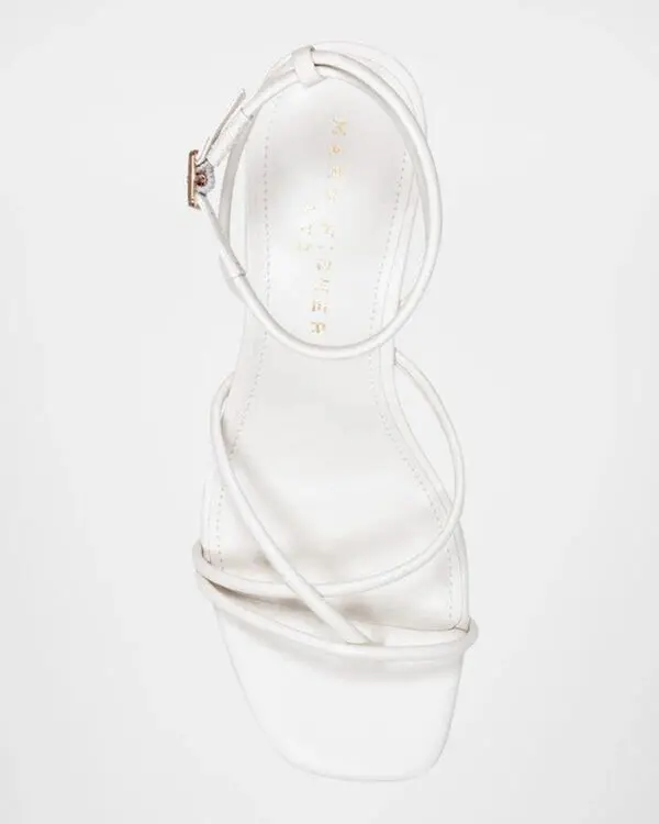 Marc Fisher Ballen Leather Kitten Heel Sandals - Ivory