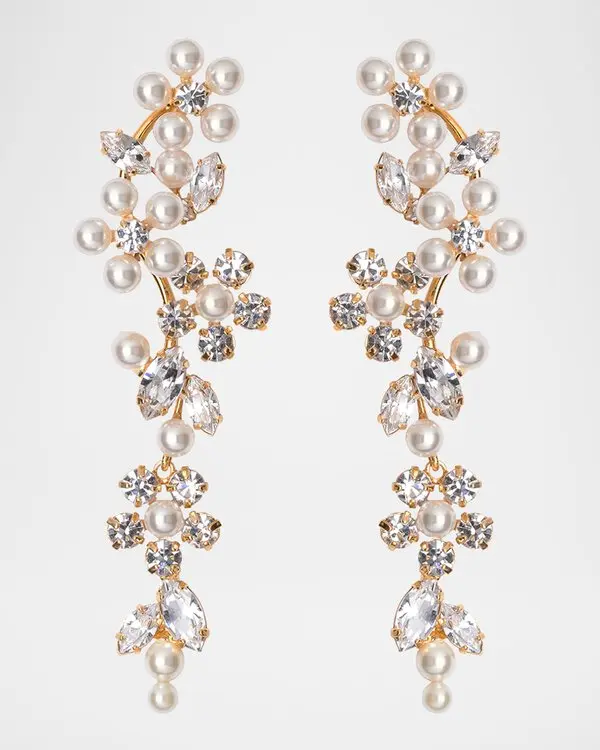JENNIFER BEHR Jacinthe Statement Earrings - Crystal Antq Gold