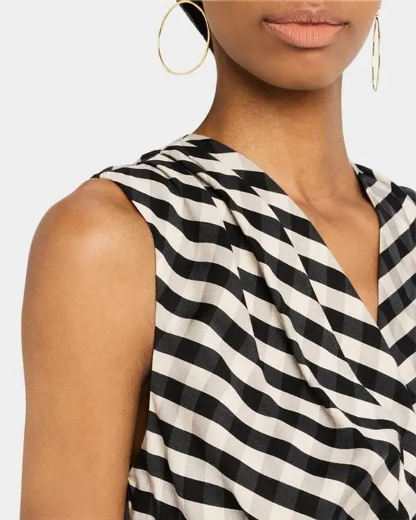 A.L.C. Brooklyn Check Crop Top - Blacktan