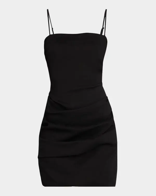 A.L.C. Mya Sleeveless Draped Mini Dress - Black