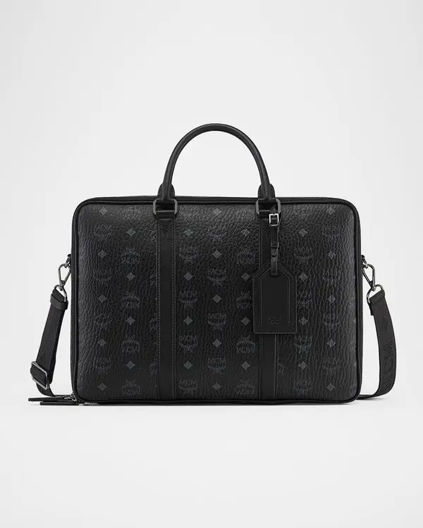 Mcm Klassik Large Visetos Tote Bag - Black