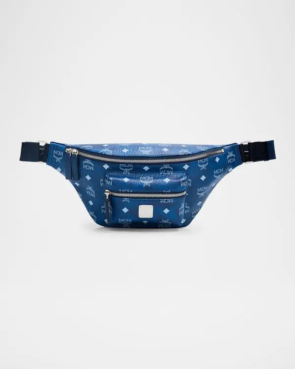Mcm Fursten Visetos Belt Bag - Blue Visetos