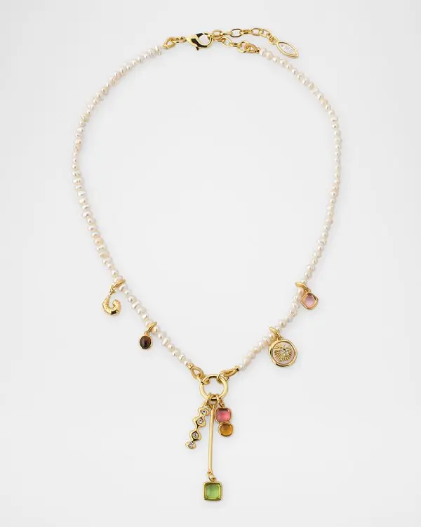 Mignonne Gavigan Amora Charm Necklace - Yellow Gold & Pearl