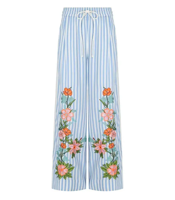 Essentiel Antwerp Floral Embroidered Wide-leg Trousers