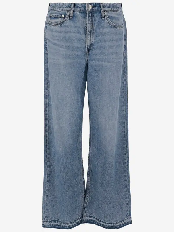 Rag & Bone Cotton Blend Wide Leg Jeans