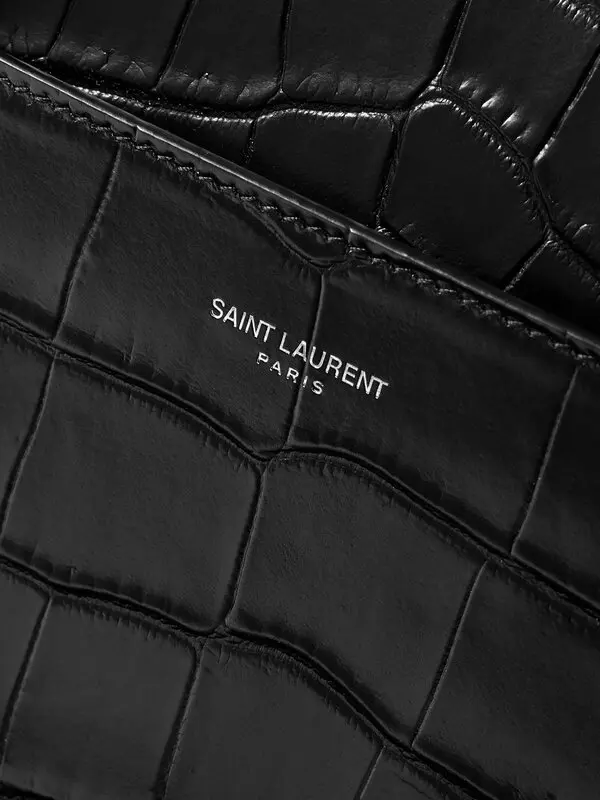 Saint Laurent Croc-effect Leather Briefcase