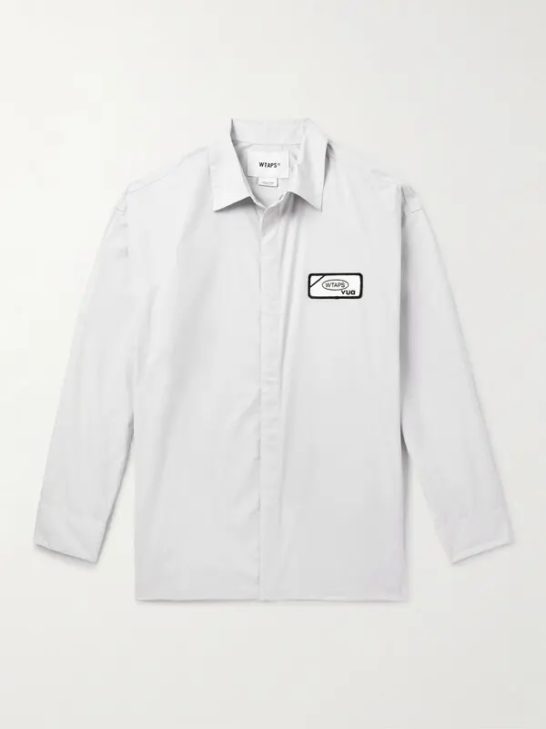 WTAPS Repo Logo-appliquéd Cotton-blend Broadcloth Shirt