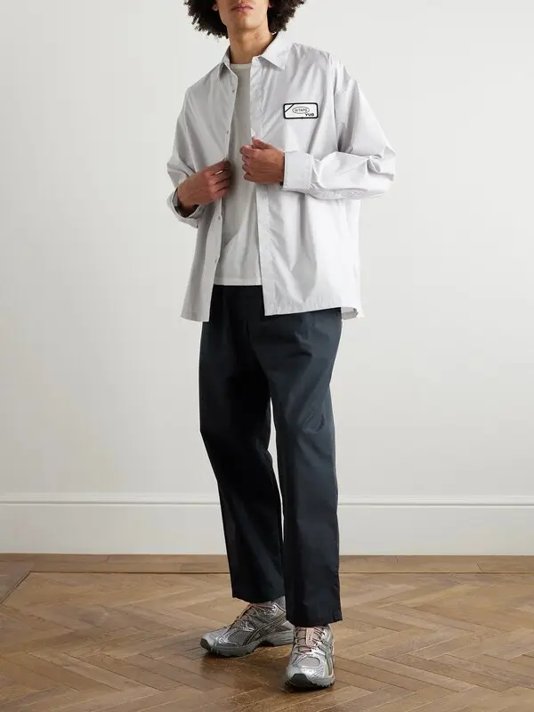 WTAPS Repo Logo-appliquéd Cotton-blend Broadcloth Shirt