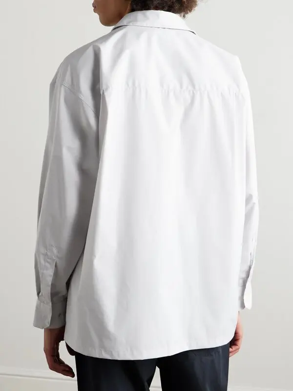 WTAPS Repo Logo-appliquéd Cotton-blend Broadcloth Shirt