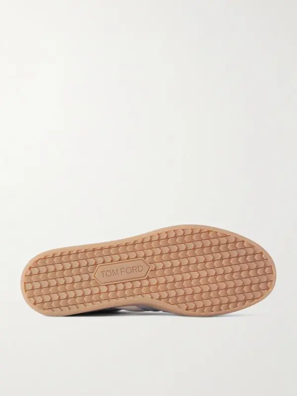 TOM FORD Archer Leather-trimmed Suede Sneakers - Blue