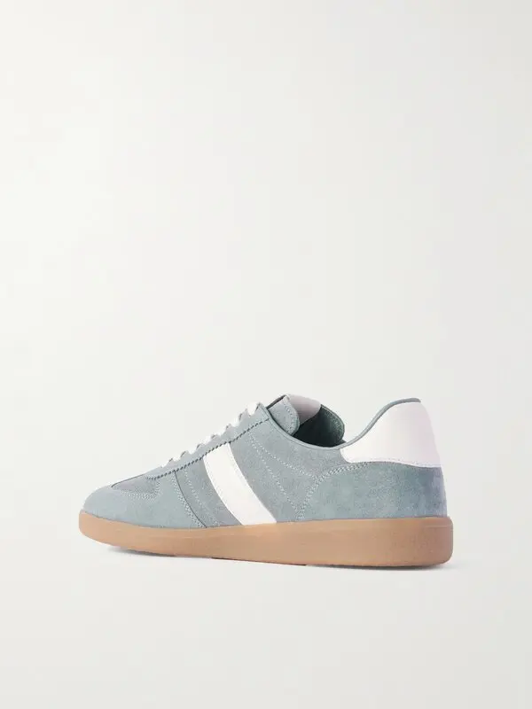 TOM FORD Archer Leather-trimmed Suede Sneakers - Blue