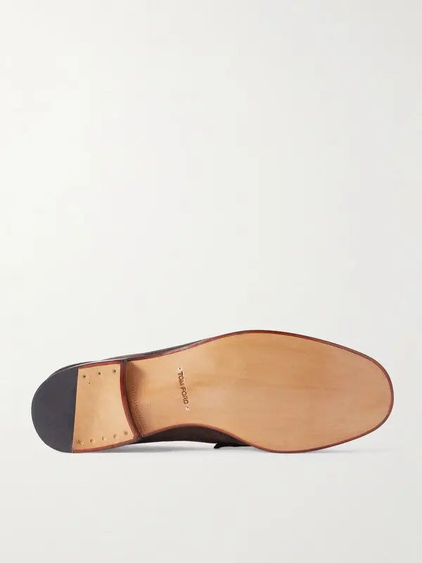 TOM FORD York Suede Penny Loafers