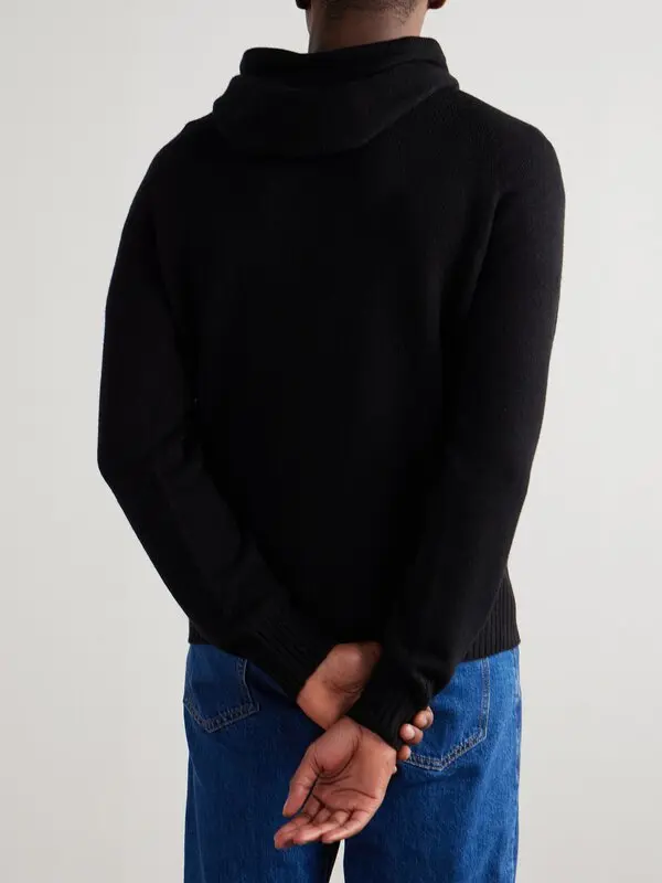 TOM FORD Logo-embroidered Cashmere Hoodie - Black