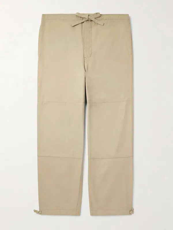 Visvim Sharma Straight-leg Cotton-twill Drawstring Chinos - Beige