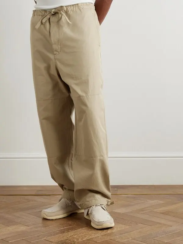 Visvim Sharma Straight-leg Cotton-twill Drawstring Chinos - Neutrals