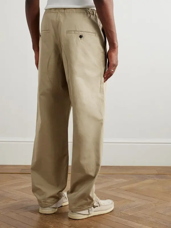Visvim Sharma Straight-leg Cotton-twill Drawstring Chinos - Neutrals