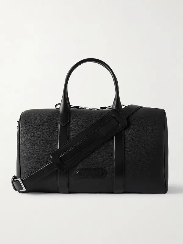 TOM FORD Full-grain Leather Duffle Bag - Black