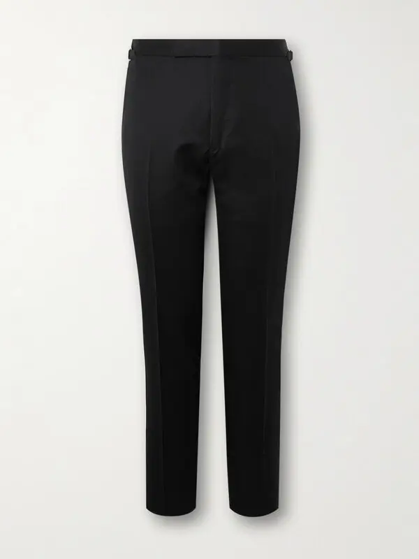 TOM FORD Shelton Slim-fit Tapered Trousers - Black