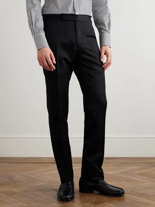 TOM FORD Shelton Slim-fit Tapered Trousers - Black