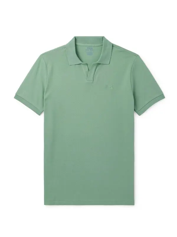Polo Ralph Lauren Logo-embroidered Cotton-blend Piqué Polo Shirt - Green