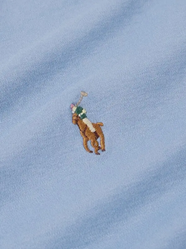 Polo Ralph Lauren Logo-embroidered Cotton-jersey T-shirt - Blue