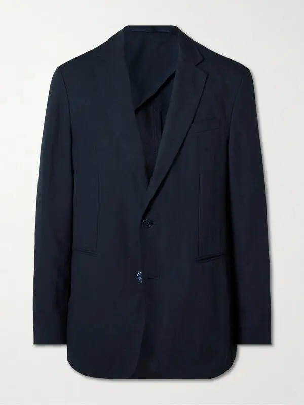 Orlebar Brown Garret Unstructured Linen Suit Jacket - Blue