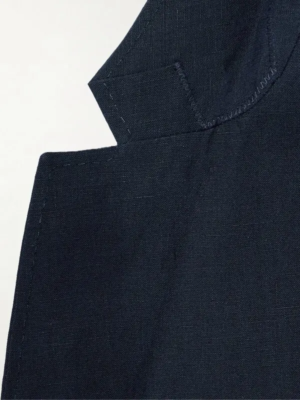 Orlebar Brown Garret Unstructured Linen Suit Jacket - Blue