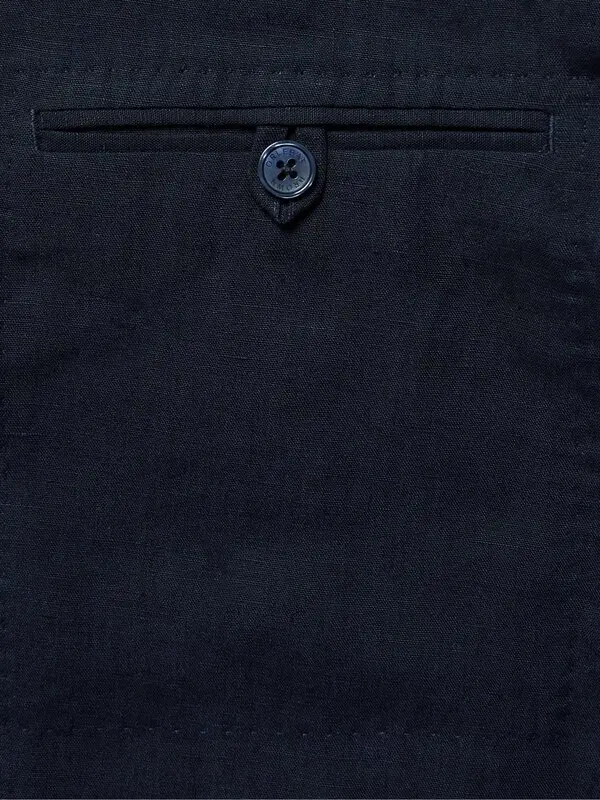 Orlebar Brown Garret Unstructured Linen Suit Jacket - Blue
