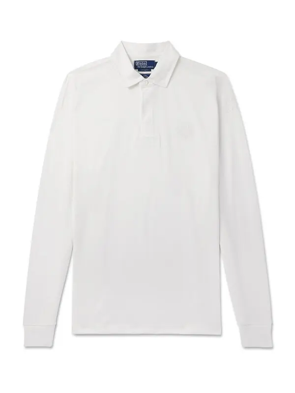 Ralph Lauren Wimbledon Logo-embroidered Cotton-jersey Polo Shirt - White