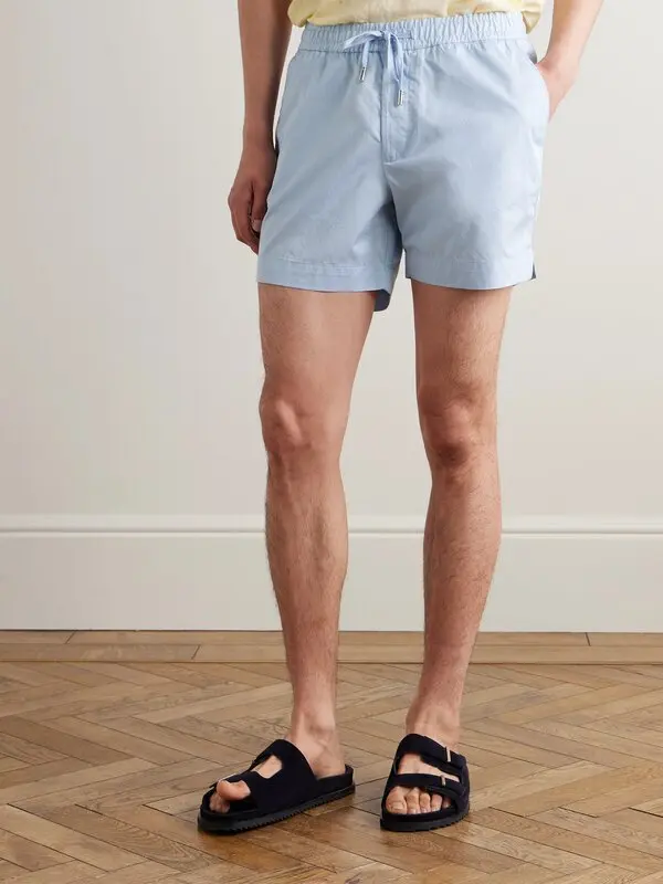 Mr P. Straight-leg Organic Cotton-poplin Drawstring Shorts